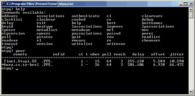 Windows Time Server: NTP4 Query Command Line Tool